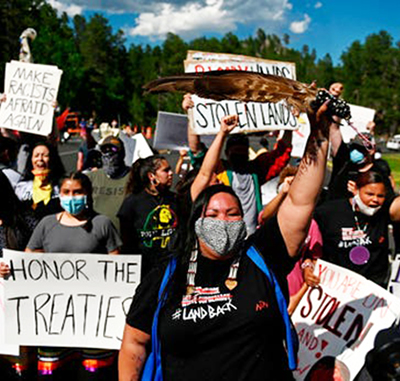Native Americans Protest Trump Rally Held on Stolen Land