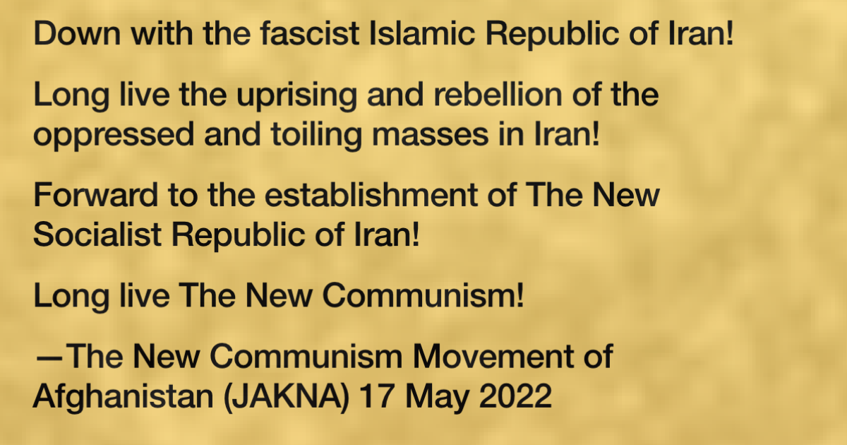 Long Live the Uprising of the Oppressed Masses of Iran! | revcom.us