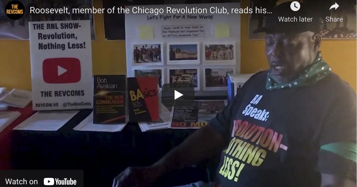 Roosevelt, member of the Chicago Revolution Club, reads his statement ...