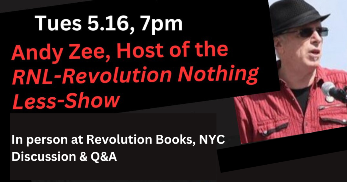 Andy Zee in-person at Revolution Books in Harlem on: "We Are the ...