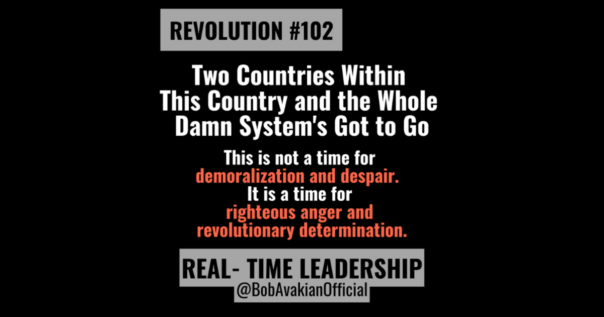 BOB AVAKIAN REVOLUTION #102: "Two Countries" Within This Country—And ...